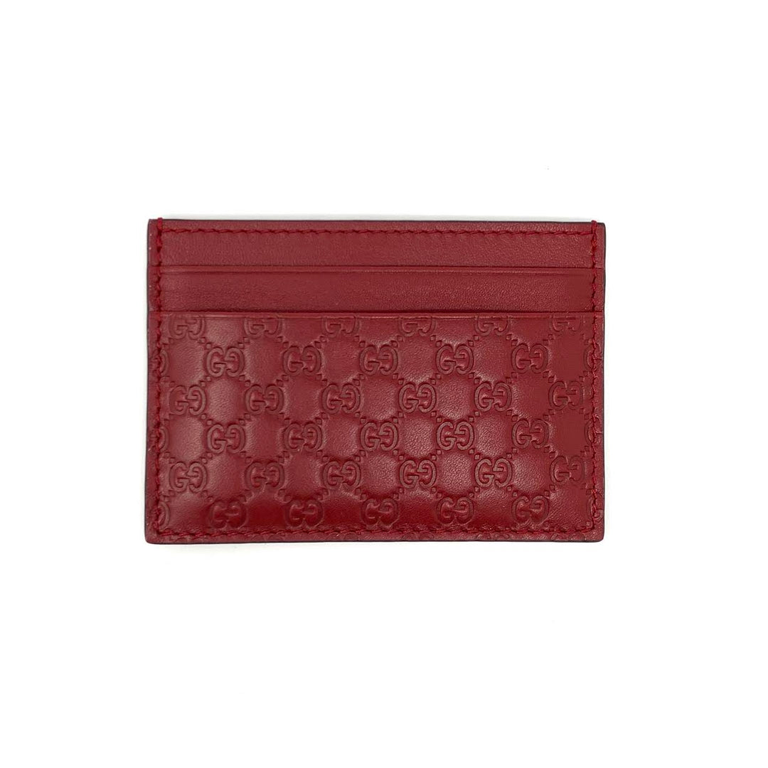 Gucci Red Guccissima Card Holder w/ Tags